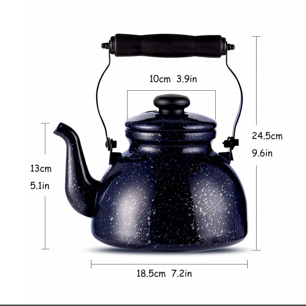 Enamel Kettle Blue Starry Sky Kettle Gas Large Capacity Teapot Whistling Teapot With Anti-scald Handle (2.5L, 84.5OZ) Multifunctional water kettle