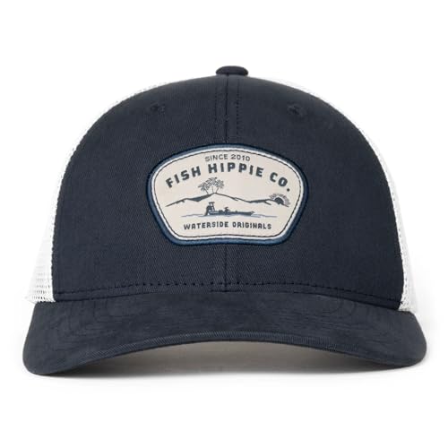 Fish Hippie Landed Trucker Hat Navy OS