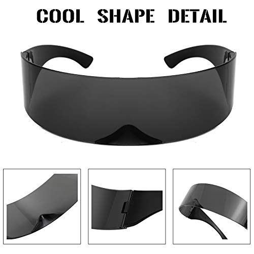 FEISEDY 80s Futuristic Cyclops Cyber Visor Sunglasses Men Women Punk Style Cosplay B2740