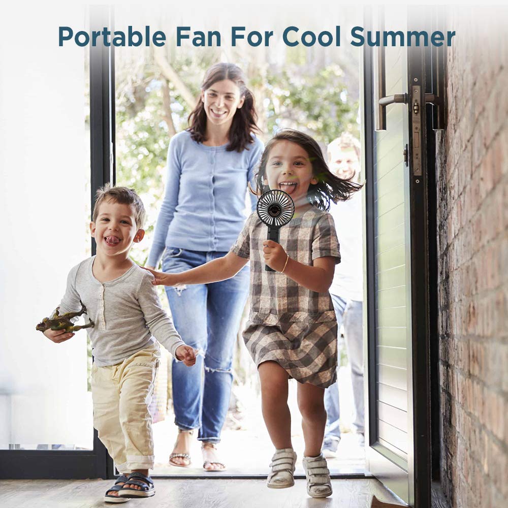 FUNME Handheld Fan 5000mAh Rechargeable Battery Fan 4-20 Hours Using Time Foldable USB Fan with Upgraded One Touch Power Off Function 4 Speeds Strong Winds Portable Personal Cooling Fan for Outdoors