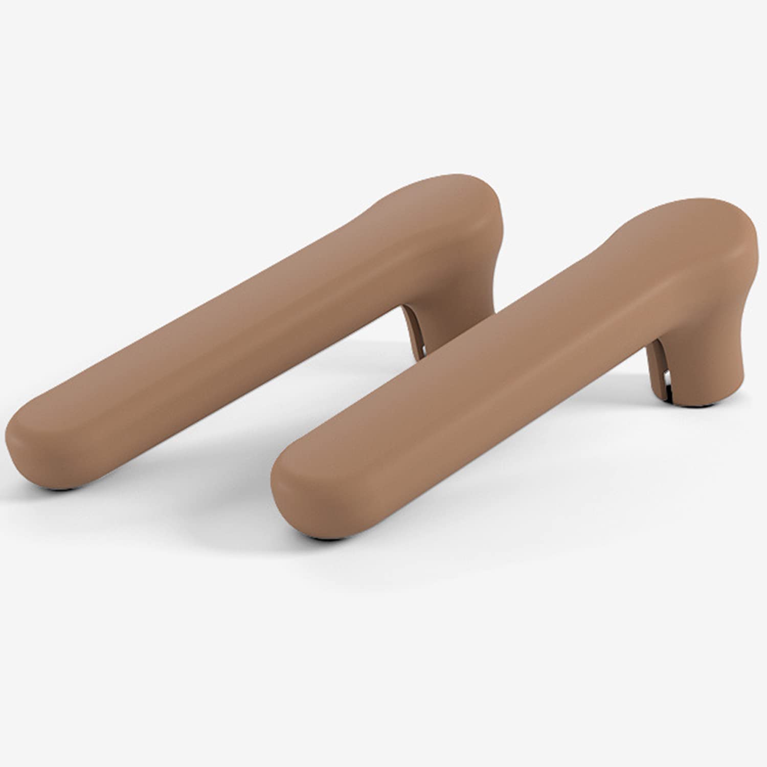 JOYGO FISHAN 2pc 4 Color Choice Silicone Door Handle Cover Glossy Safety Door Handle Protector Anti-Collision Handle Covers (Brown)