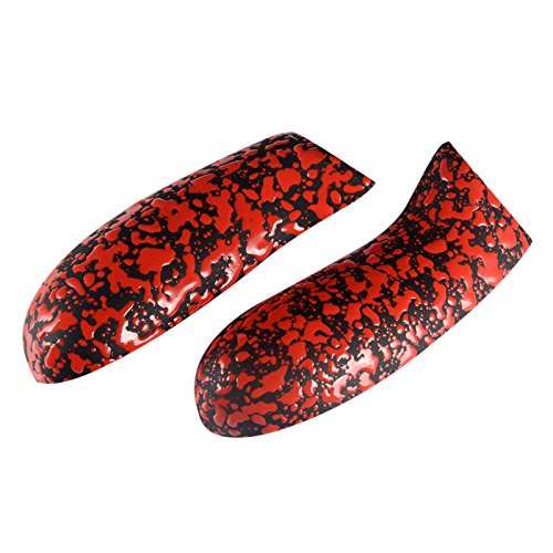 eXtremeRate® Textured Red Back Panels, Comfortable Non-slip Side Rails, 3D Splashing Handles, Game Improvement Replacement Parts for Xbox One Standard Controller Model 1537/1697