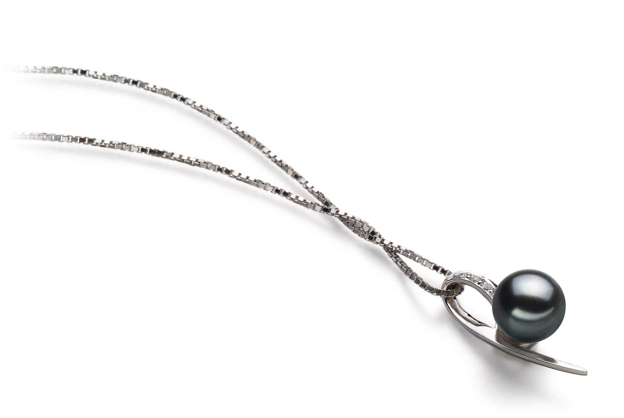 Destina Black 7-8mm AA Quality Japanese Akoya 925 Sterling Silver Cultured Pearl Pendant For Women