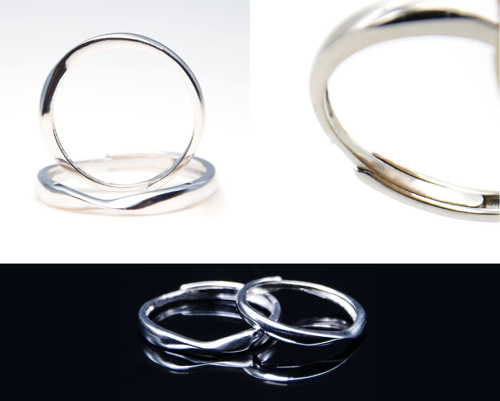Engagement Promise Ring,925 Sterling Silver Matching Rings For Couples His And Her Rings Eternity Rings Promise Rings Adjustable Open Ring Valentine's Day Gifts