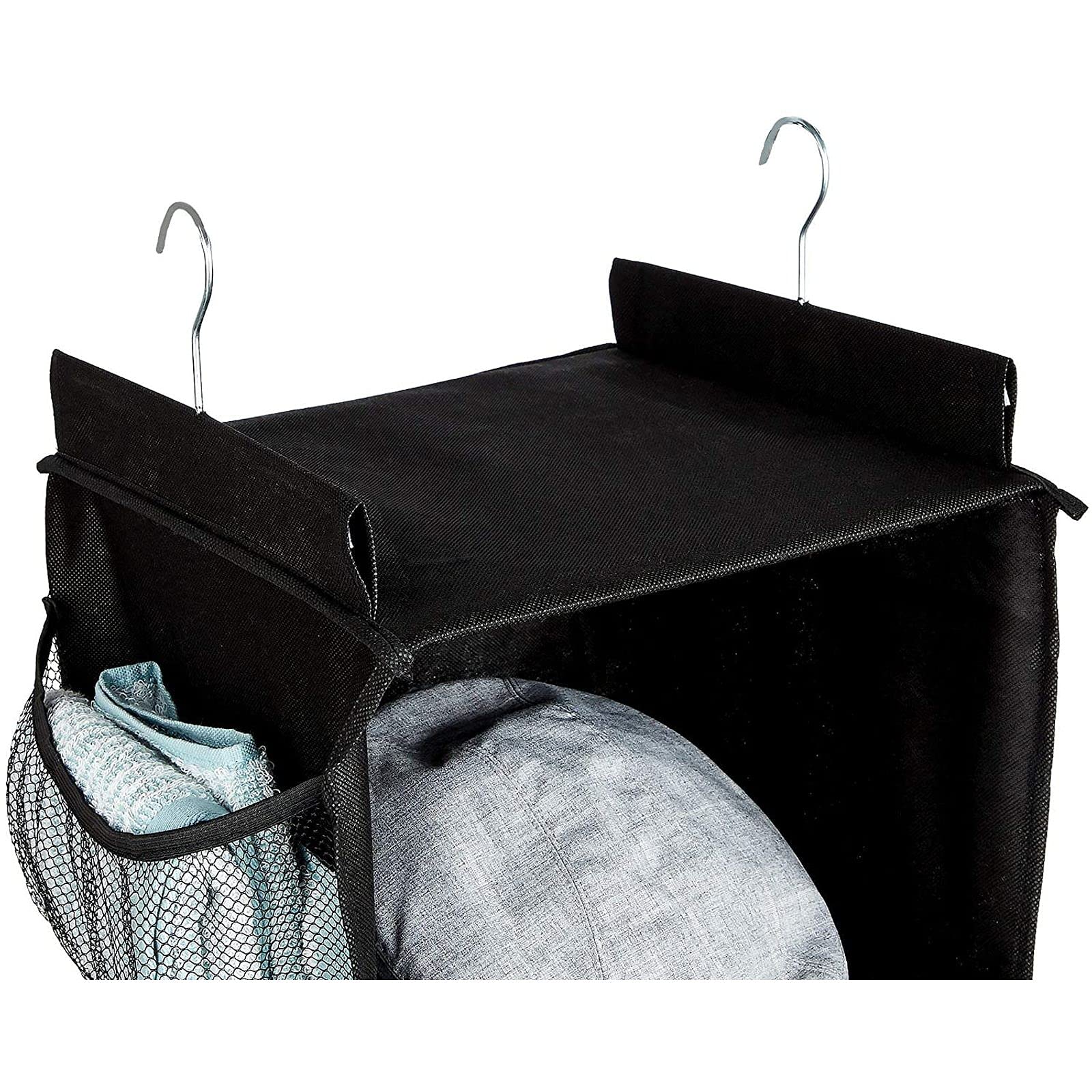 Farmlyn Creek 4-Shelf Hanging Closet Organizer with Pockets (Black, 12 x 11.5 x 33.6 in)