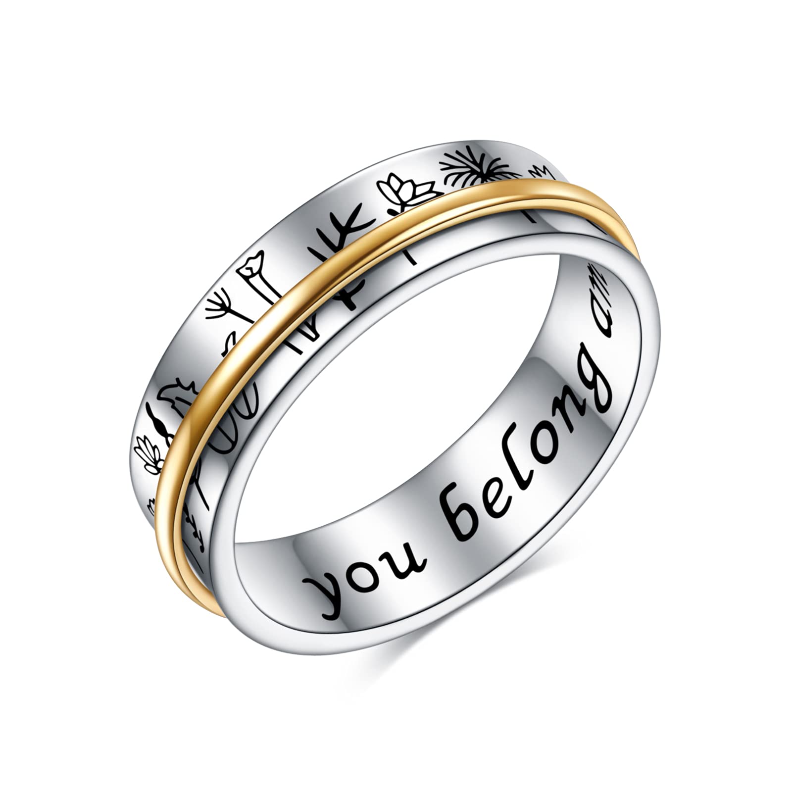 EXRANQO Flower Ring 925 Sterling Silver Wildflower Ring Inspirational Gifts Jewelry for Women