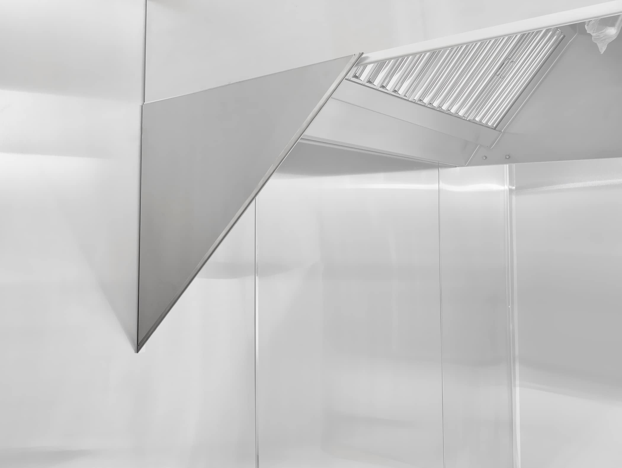 HOODMART 48β x 84β Metal Wall Panels, Set of 2 - High Quality Stainless Steel Sheet with Seam & End Caps, Back Splash Guard for Food Trucks, Restaurants, and Trailers