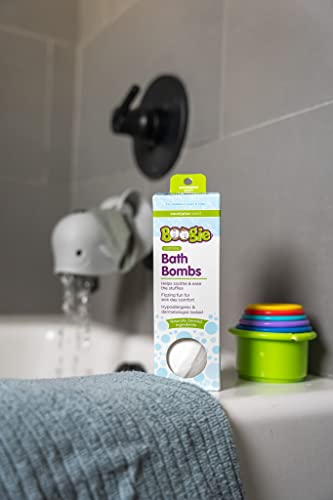 Kids Bath Bombs by The Makers of Boogie Wipes, Boogie Fizzies, Calming, Naturally Derived, Made with Aloe and Calming Vapors, Eucalyptus, 2.8 oz, 3 Bath Bombs, Pack of 1