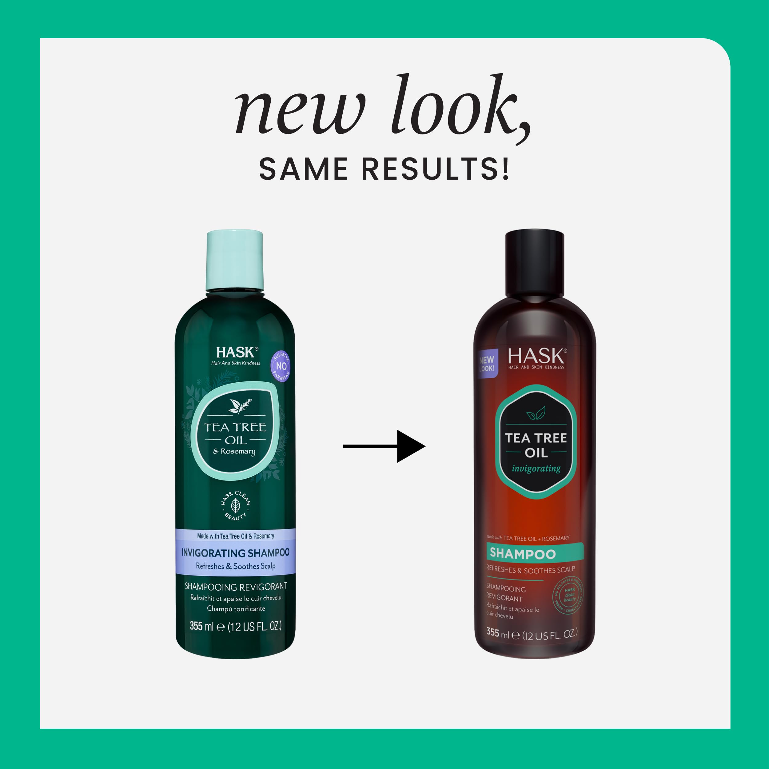 HASK Tea Tree Back to School Pack: Tea Tree Oil & Rosemary Shampoo and Conditioners and a 2-pack of 5-in-1 Leave In Conditioner Sprays