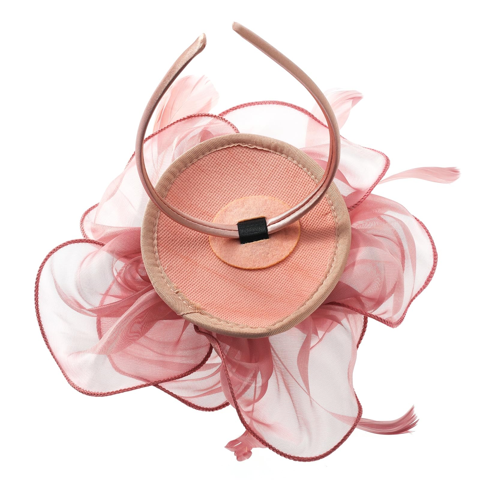 Fascinators Hats for Women Kentucky Derby Tea Party Hat Wedding Mesh Ribbons Cocktail Fancy Flower Feathers Fascinator Clip Pink