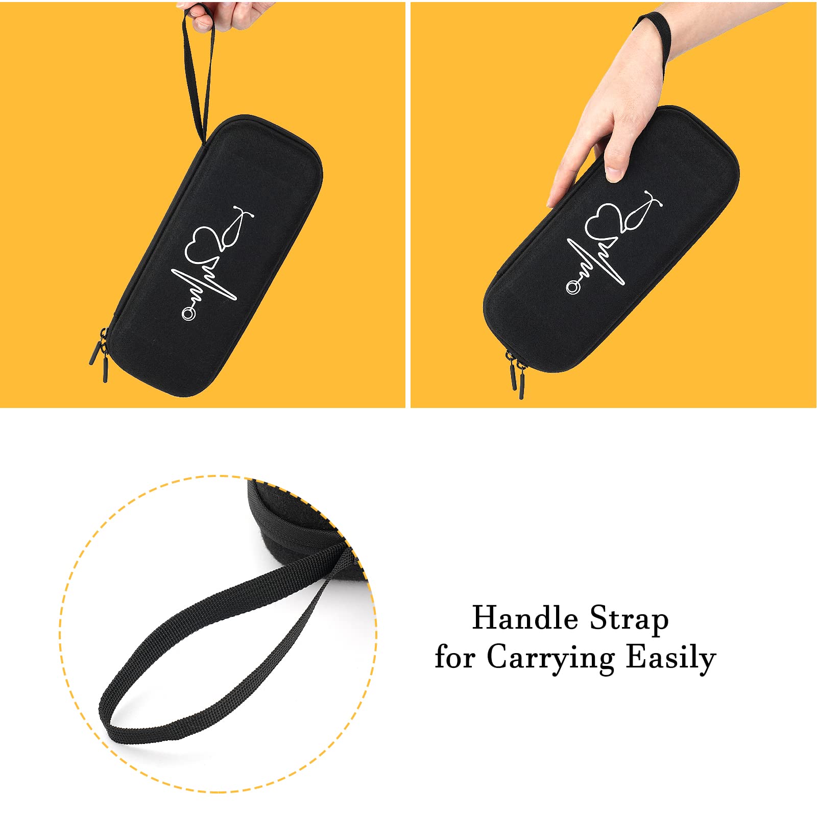 Jsbice Hard Stethoscope Case,Blood Pressure Cuff case, Large Stethoscope Carrying Case with ID Slot, Medical Case for Stethoscope, Stethoscope Carrying Case Travel Bag for Nurse Accessories.