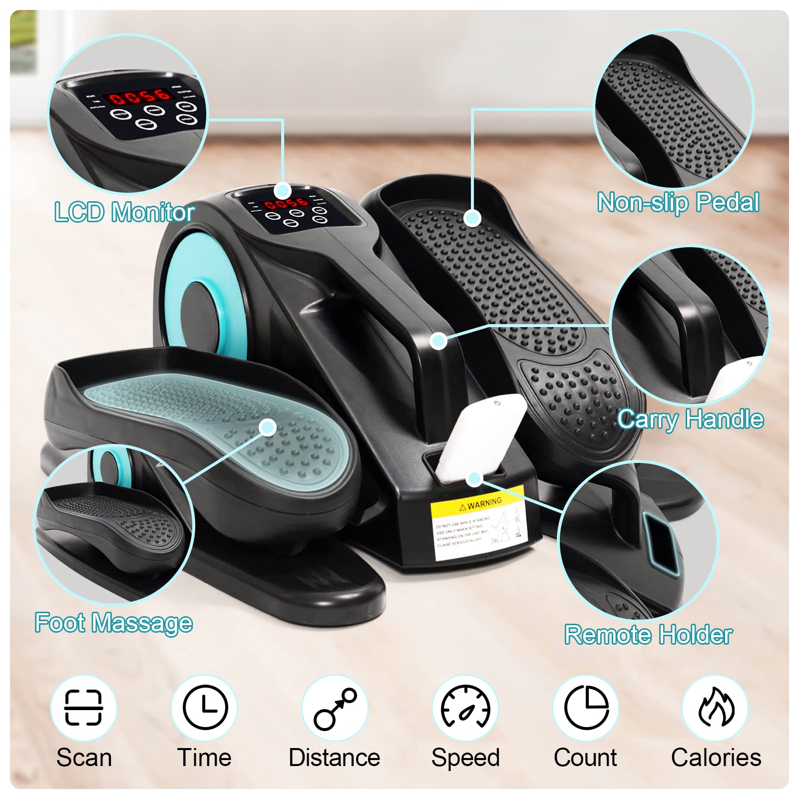 Doufit Mini Elliptical Machine (Electric-Black)