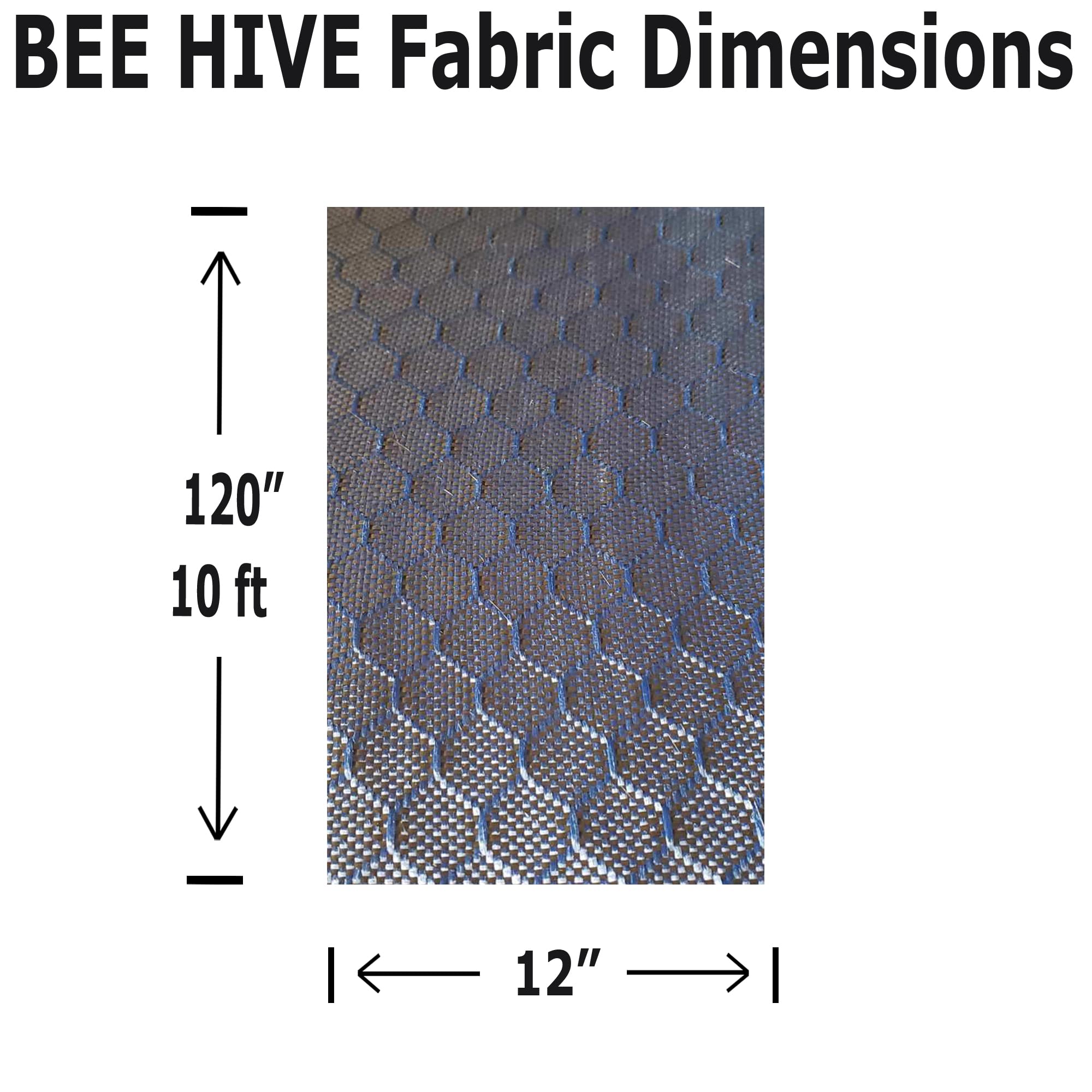 KARBXON - 12 in x 10 ft β Beehive Weave - Carbon Fiber Aramid Fabric - Blue - 3K - 240g/meter - Beehive Weave 12β Wide Hemmed Fabric for Repair, DIY Projects (10, Ft)