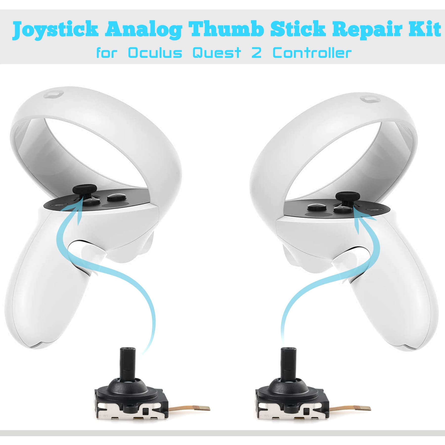 Gorliskl Joystick Replacement for Oculus Quest 2 Controller (34 in one),VR Replacement Joystick Analog Thumb Stick Repair Kit for Oculus Quest 2 Accessories