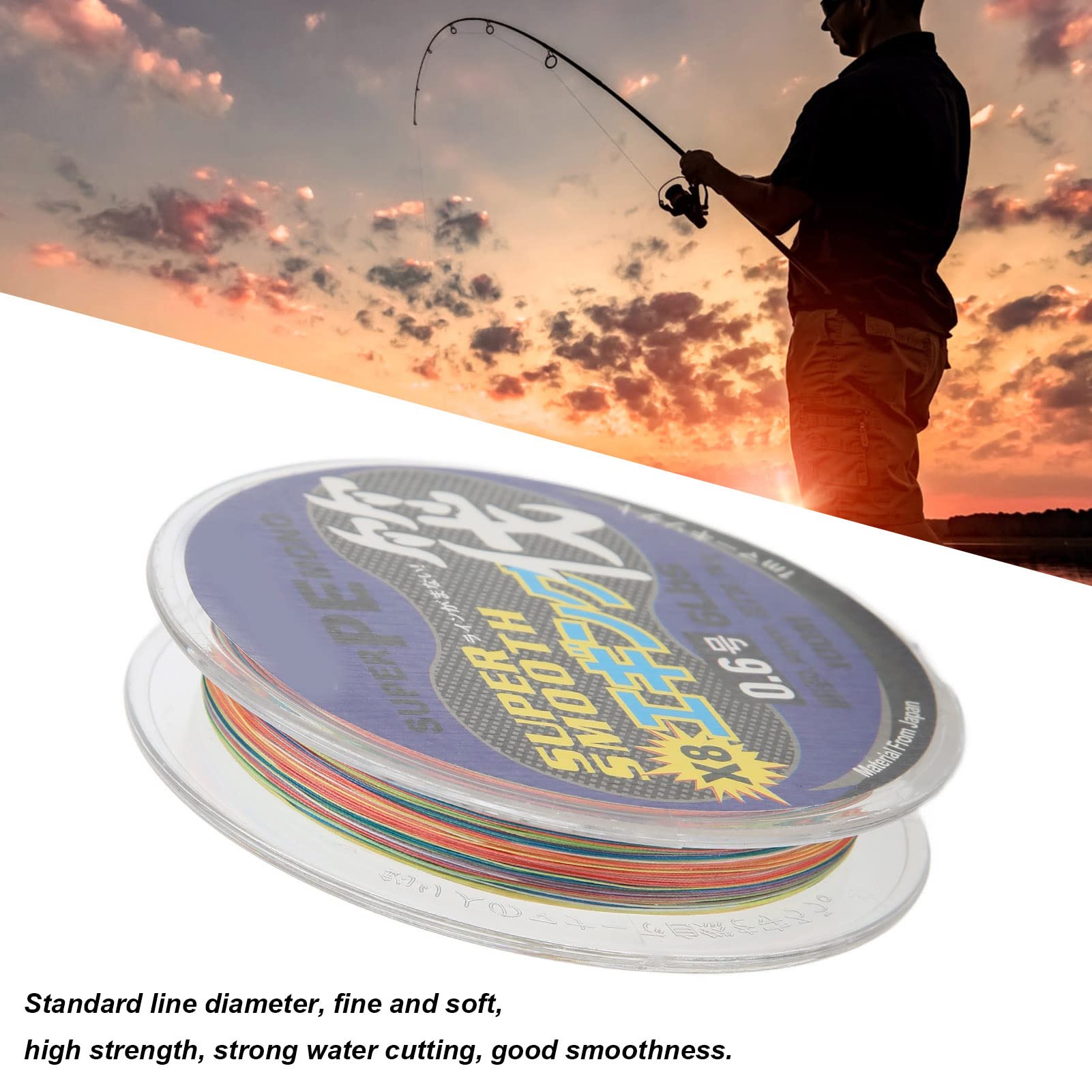 Fishing Line, 1 Meter 1 Color Bite Resistant PE Fishing Lines Soft for Large Reservoirs(0.6)