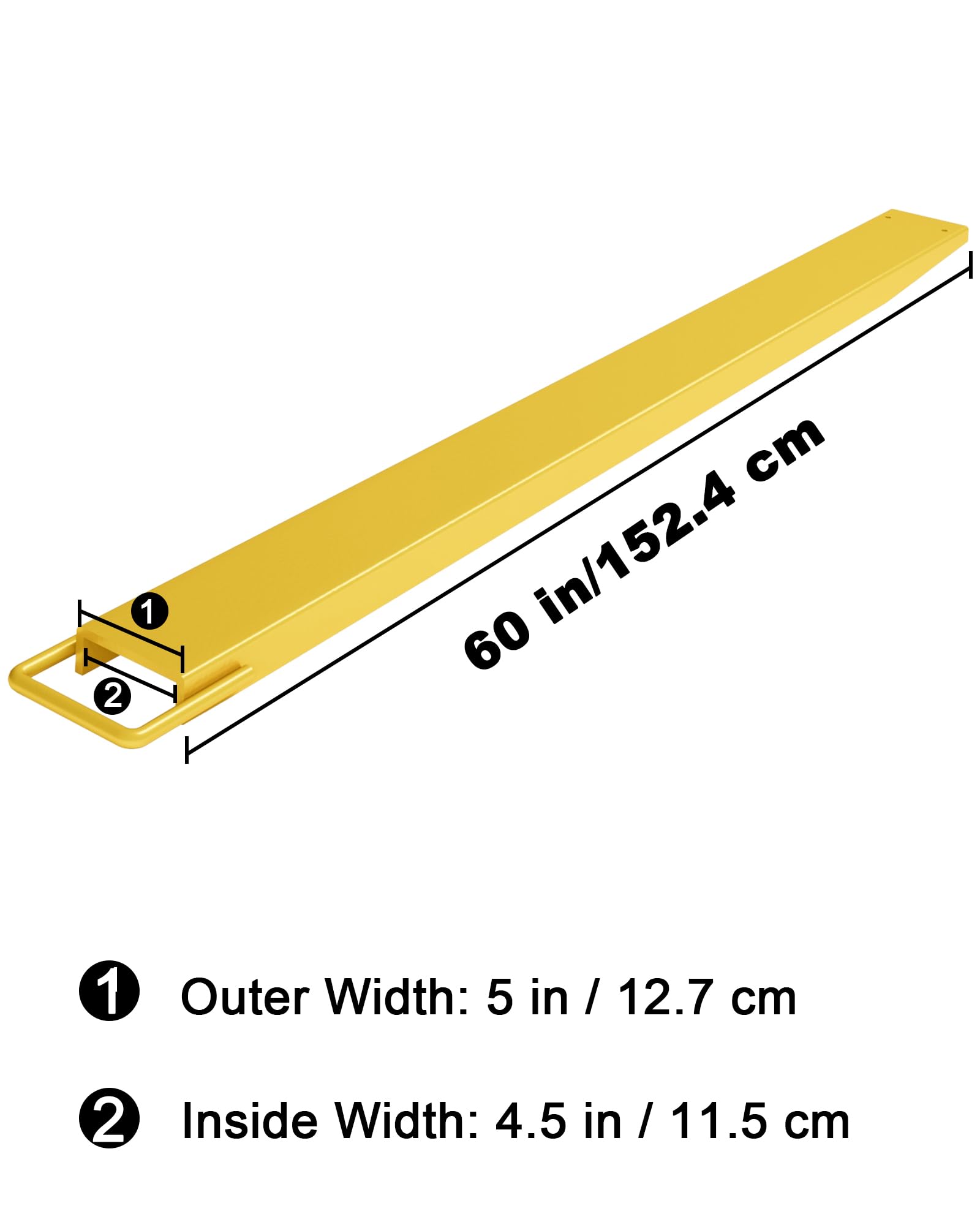 KYBOLT Pallet Fork Extension, [4.5" Width 60" Length] Heavy Duty Steel Pallet Extensions for Forklift Truck- Yellow