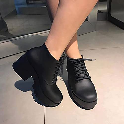 FASDNENDYS Boots for Women Ankle Booties Chunky Boots Shoes Heels Pointed Ankle High Boots Womens Heeled Boots Size 11 Black