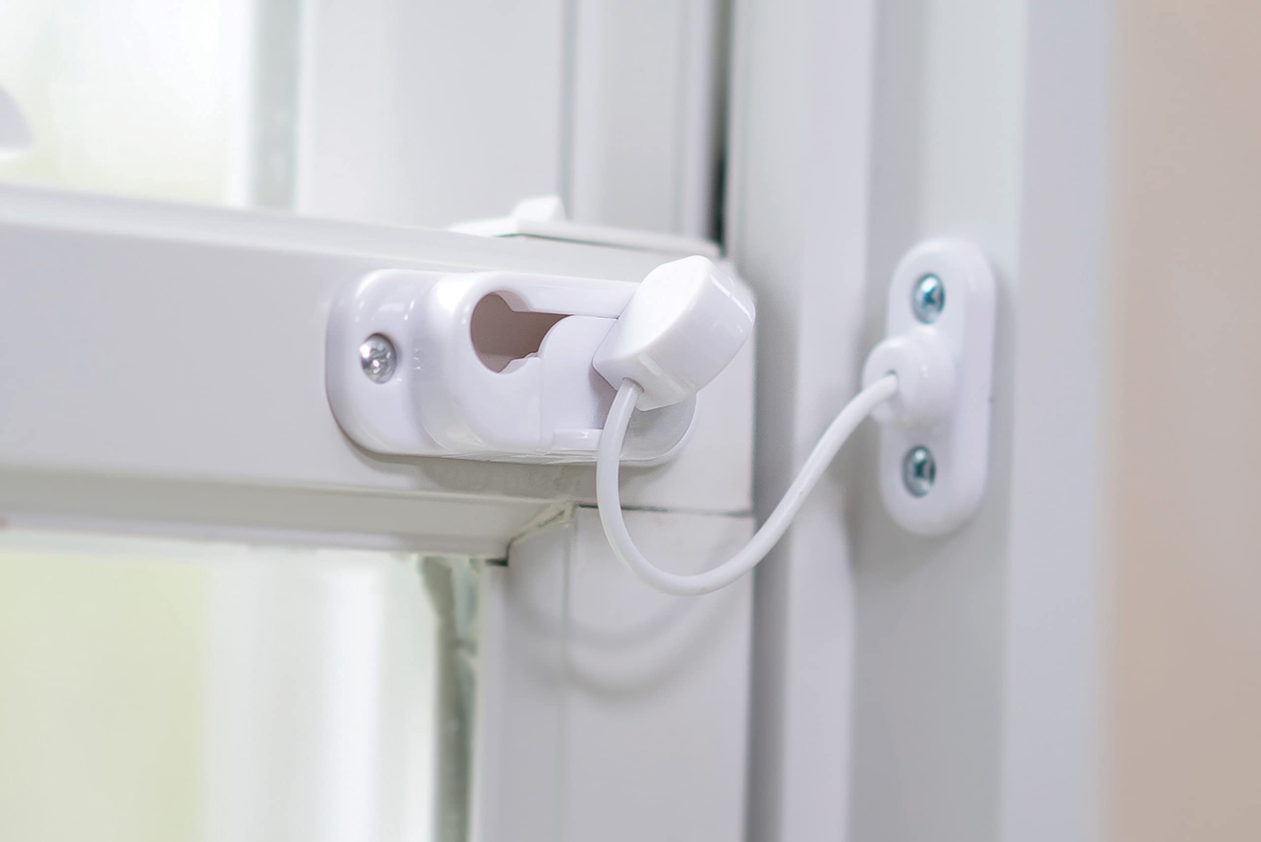 Dreambaby Breezz-Safe Keyed Sliding Window Restrictor Lock for Childproofing - Baby Safety Window Guard Stopper - White
