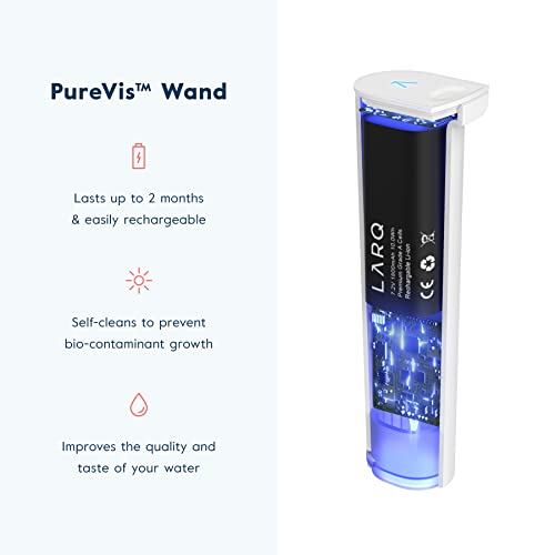 LARQ Pitcher PureVis 1.9L/ 8-Cup | Self-Cleaning UV Water Filter Pitcher for Tap and Drinking Water | Plant-Based Carbon Filter, BPA Free | Pure White