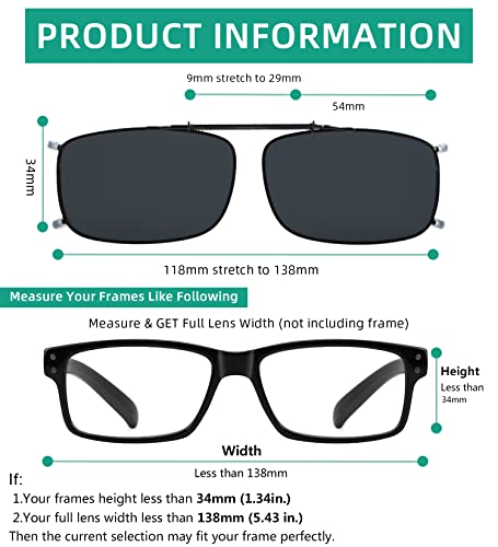 Eyekepper Polarized Lenses Clip On Sunglasses Grey Lens