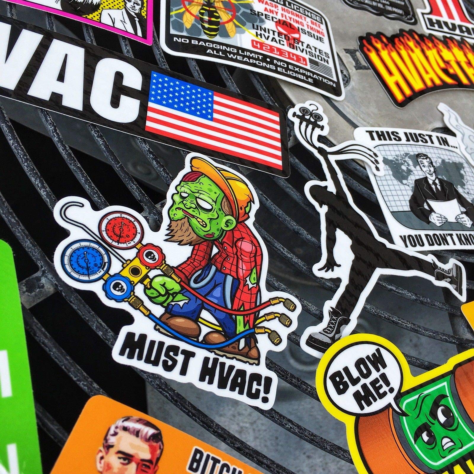 HVAC TECH (45+) Hard Hat Stickers Hardhat Sticker & Decals, Heating & Air, HVACR