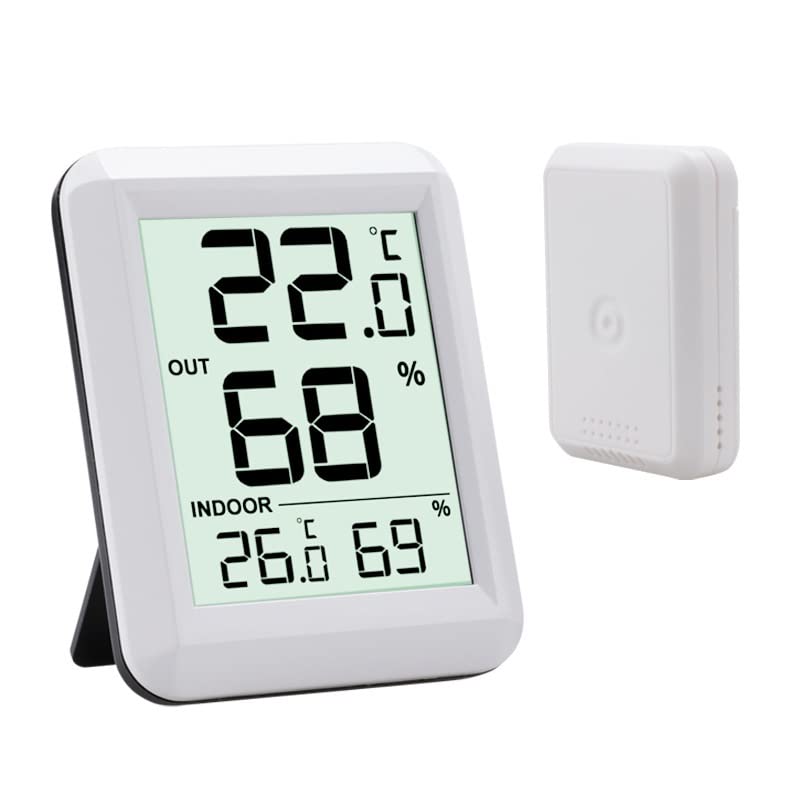 LNYHLXS Indoor and Outdoor Temperature and Humidity Meter Household Dry and Wet Digital Display Room Temperature Table
