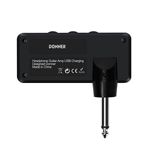 Donner Guitar Headphone Amp Classic Rock Pocket Mini Guitar Headphone Amplifier with USB Rechargeable Battery