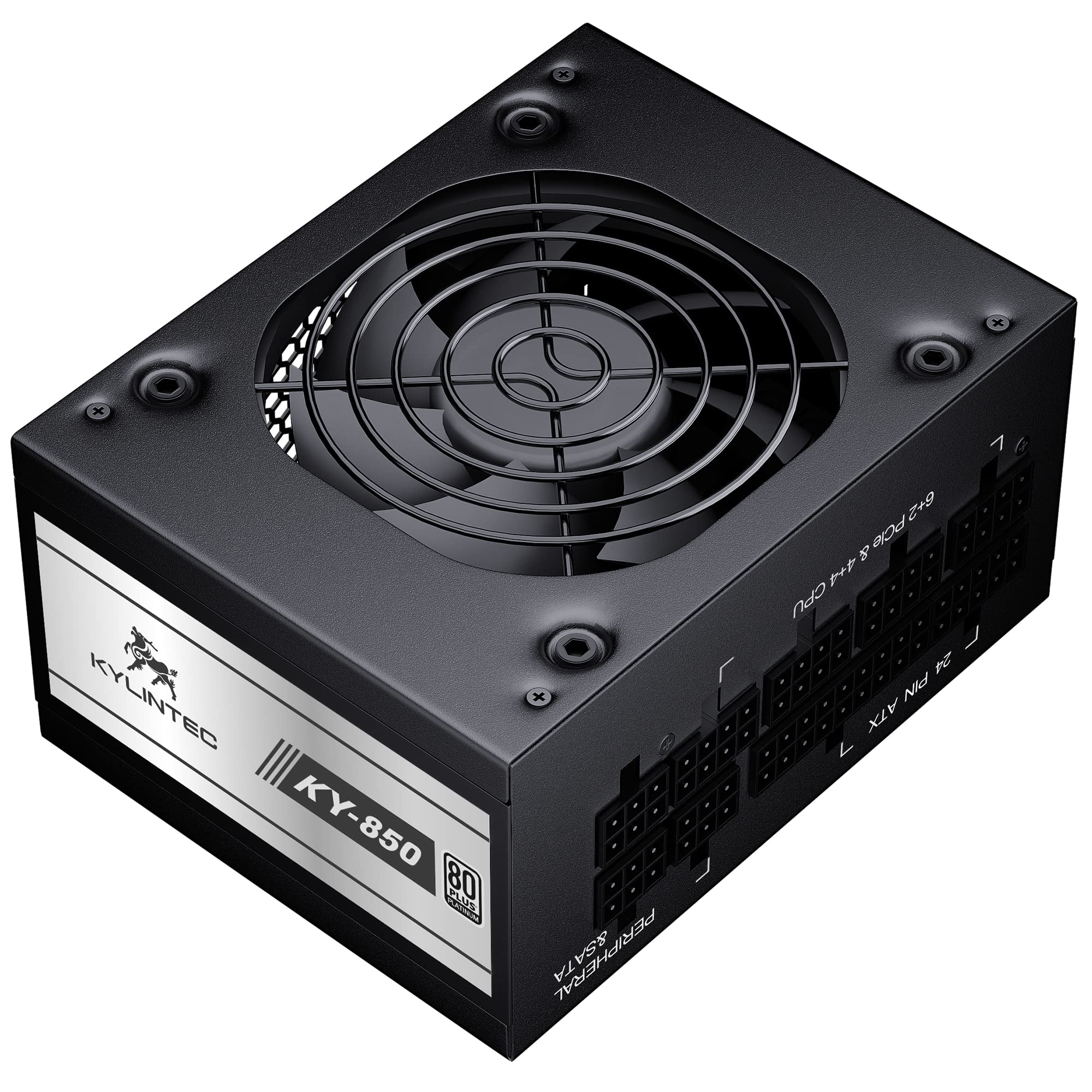 KYLINTEC SFX850 850W SFX Power Supply Fully Modular 80 Plus Platinum PSU with Improved Hydraulic 80mm Fan and Japanese Capacitors.