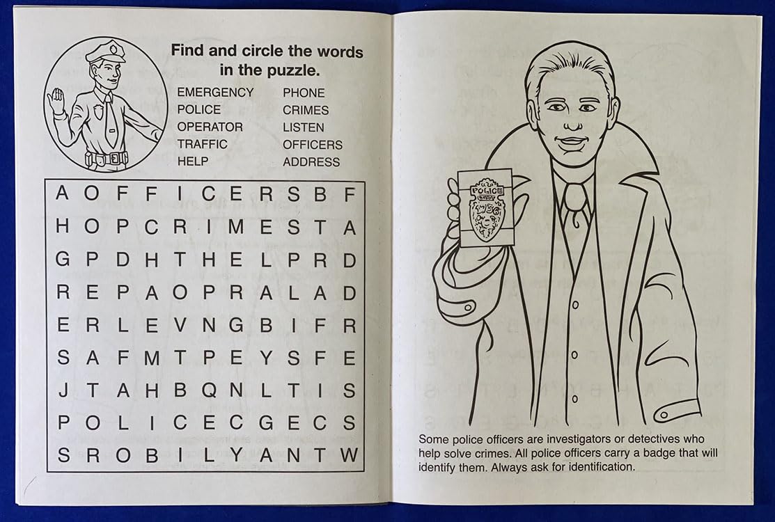 ZOCO - Police & Law Enforcement Educational Coloring Books (25 Bulk Pack, Without Crayons) - Bulk Giveaways for Kids