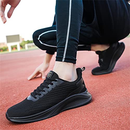 FASDNENDYS Fashion Summer Men Mesh Breathable Comfort Flat Lace Casual Work Shoes Men Sneaker Black