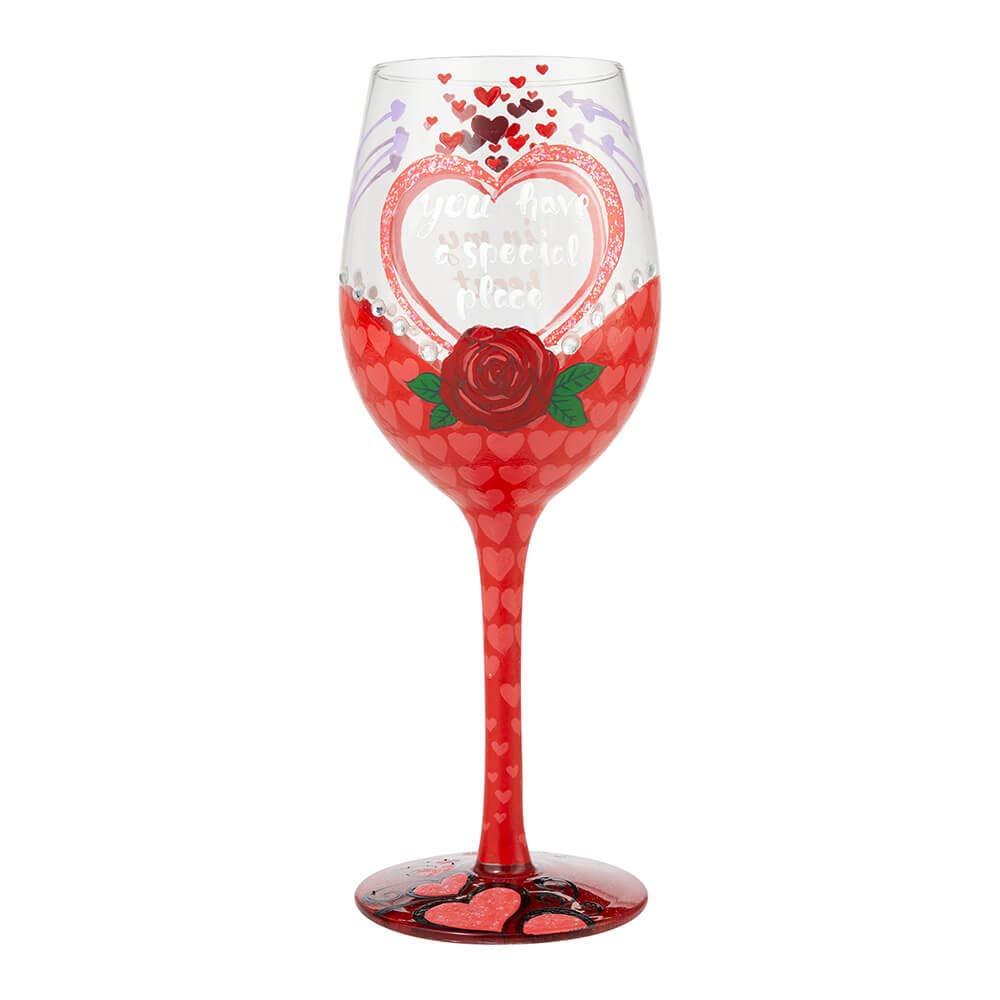 Enesco Designs by Lolita Special Place Hand-Painted Artisan Wine Glass, 15 Ounce, Multicolor