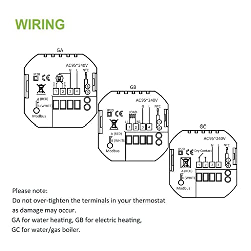 LNYHLXS Smart Home Thermostat Electric/Water Floor Heating Home Temperature Controller Work(GB)
