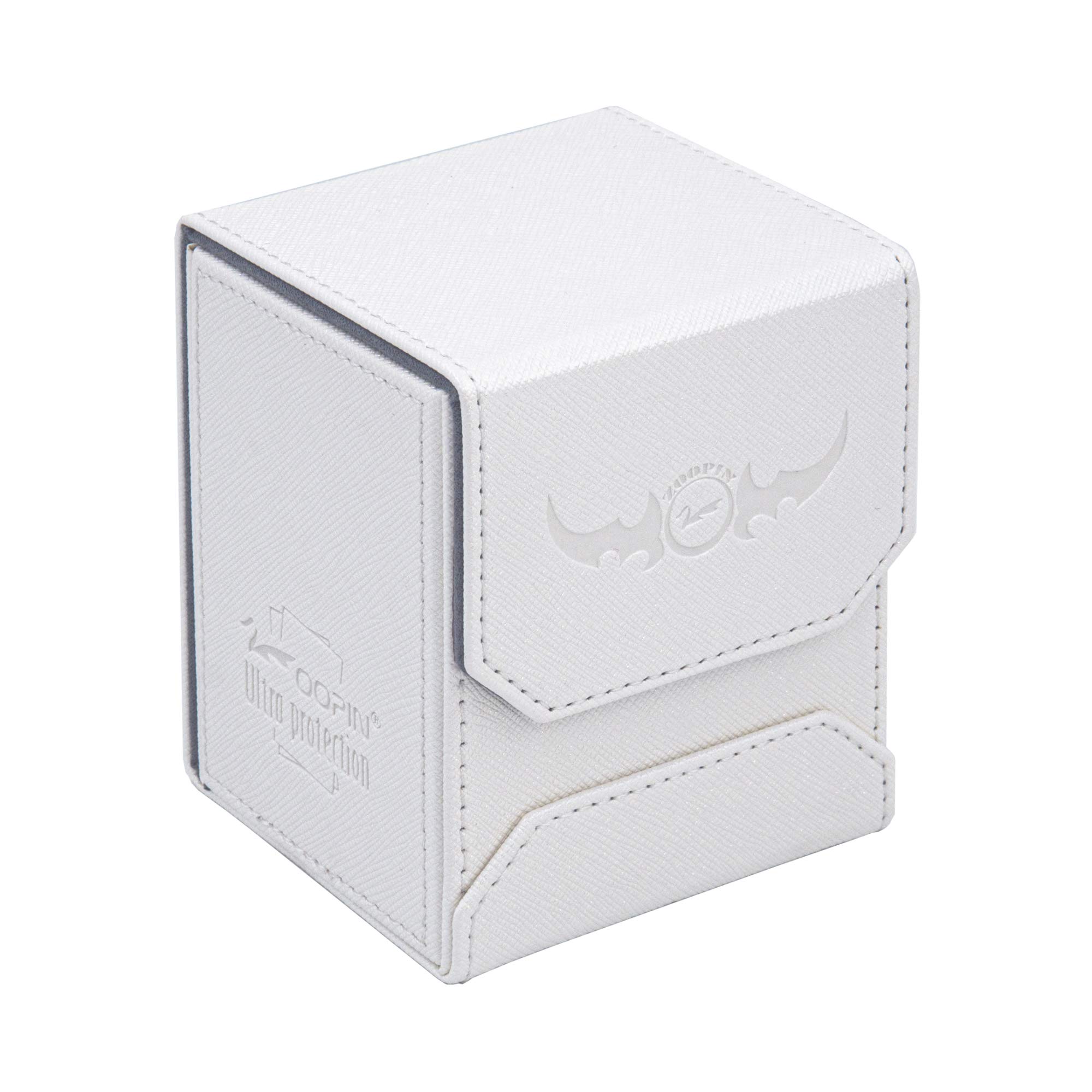 Zoopin Leather Deck Box-White for Collectible Cards-MTG,Yugioh,Pokeman,TES Legacy,Munchkins CCG Decks and Also Small Tokens or Dice- Hold 80 Sleeved Cards or 150 Naked Cards …
