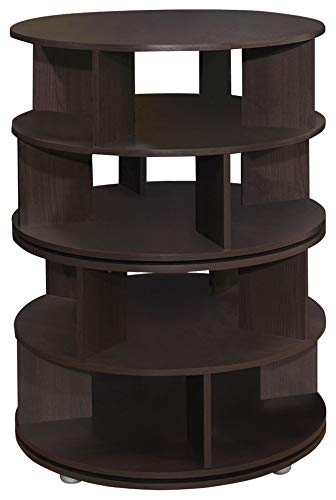 KB Designs - Revolving 16 Pair Shoe Rack Storage Organizer, Chocolate