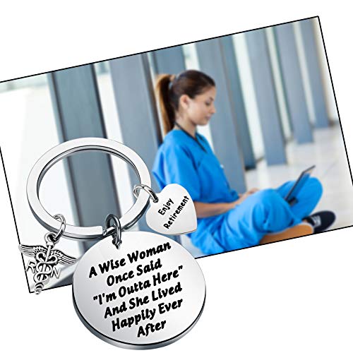 ENSIANTH Medical Professional Retirement Keychain Enjoy Retirement Gift for Doctor Nurse RN NP LVN LPN BSN (RN Key)