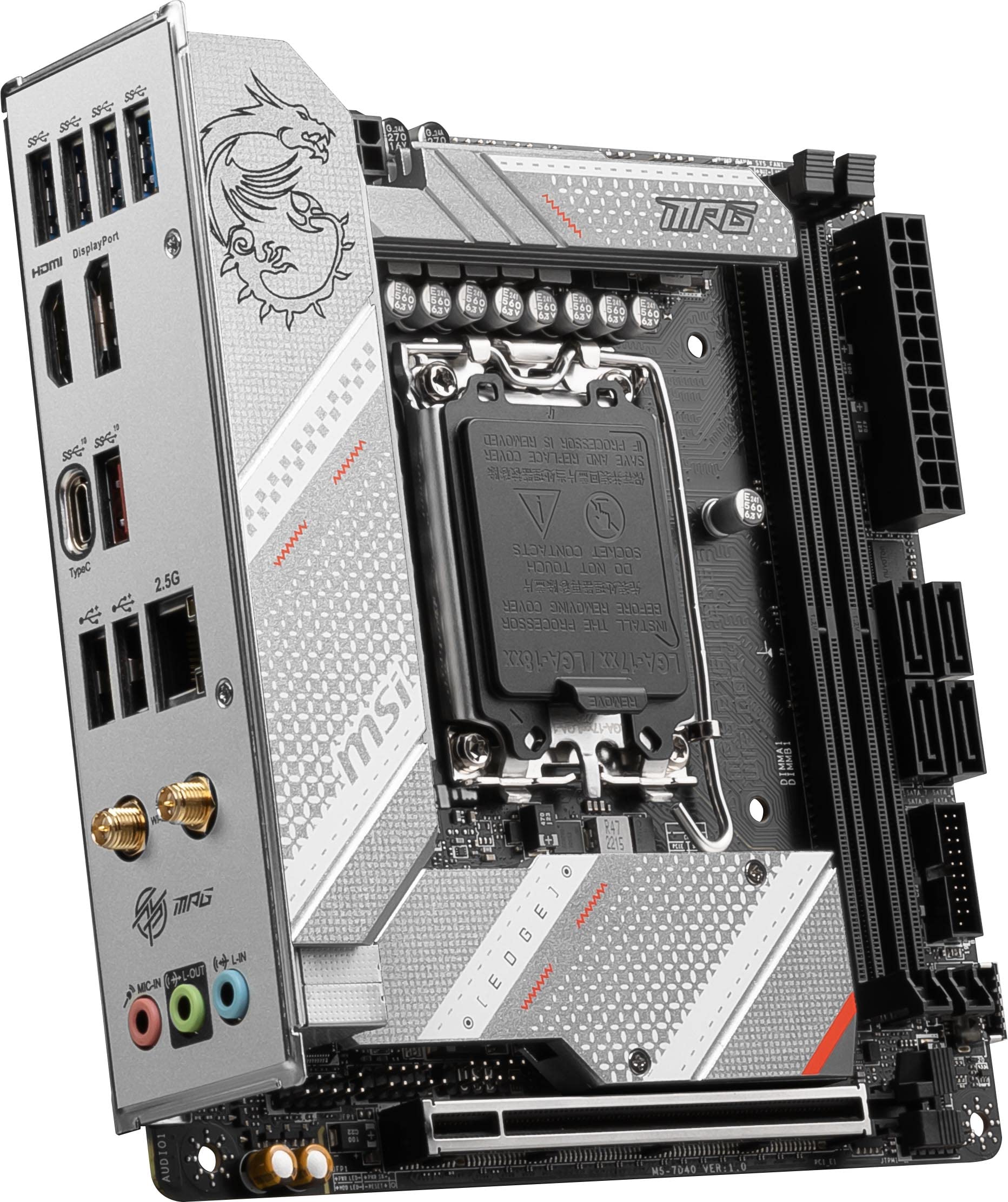 MSI MPG B760I Edge WiFi DDR4 Gaming Motherboard (Supports 12th/13th Gen Intel Processors, LGA 1700, DDR4, PCIe 4.0, M.2, 2.5Gbps LAN, USB 3.2 Gen2, Wi-Fi 6E, Mini-ITX)