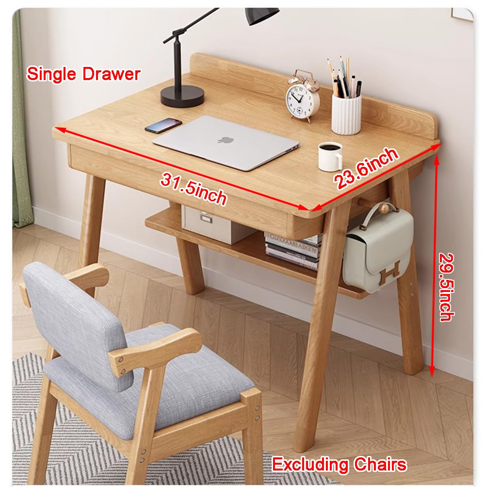 LITAITAI Modern Minimalist Solid Wood Desk Simple Computer Desk Writing Desk Student Study Desk Home Use Desk(Not Include Chairs) (80CM/31.5'')