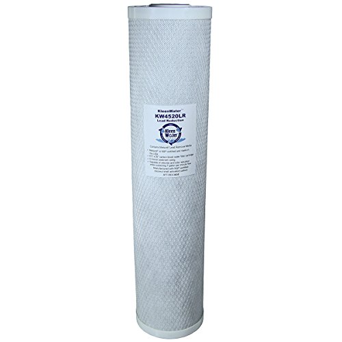 Lead Removal Carbon Block Water Filter KW4520LR by KleenWater - Compatible with 06-425-200-975, MAXPB-FF975, CB-20-6300-BB-LC, OMNI Filter PB55-20 and CA Ware BLBC-20-5 - 4.5 x 20 Inches