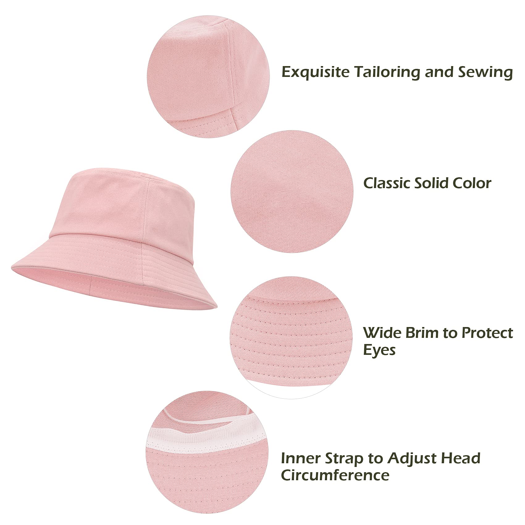 Durio Mens Bucket Hats Wide Brim White Bucket Hats for Men Packable Travel Bucket Hat Men Wide Brim Beach Sun Hat C White Solid One Size