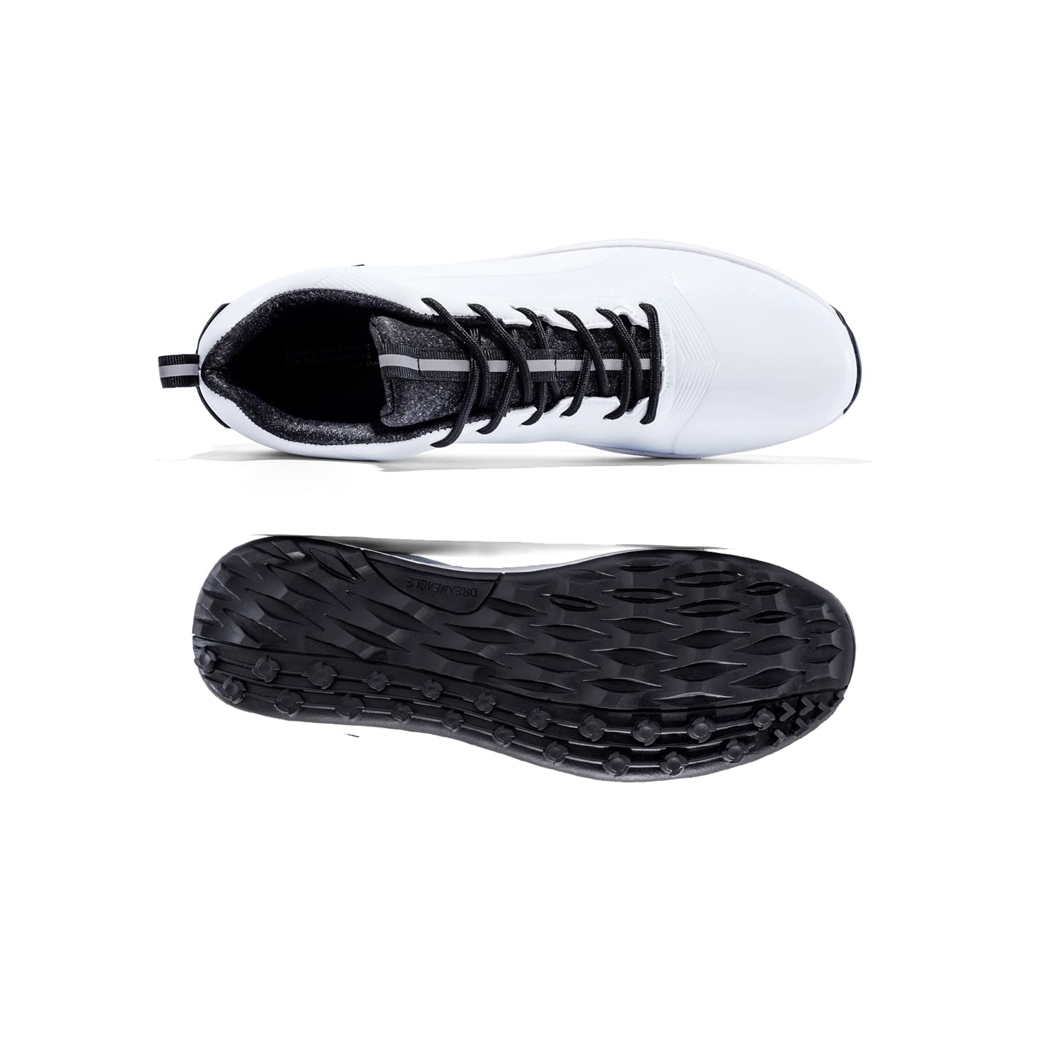 DREAMEAGLE Waterproof Golf Shoes Mens | Spikeless Golf Shoes for Men | Utralight Comfort professinal Footwear | Size 7-13 White Blue