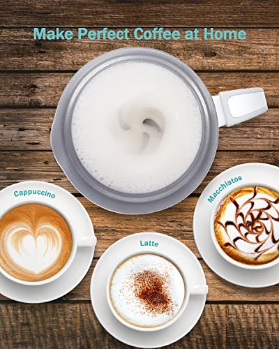 EZBASICS Electric Milk Steamer, 8.4oz/250ml Automatic Hot and Cold Foam Maker, Milk Warmer for Coffee, Latte, Cappuccinos with Two Whisks for Frothing and Heating Milk