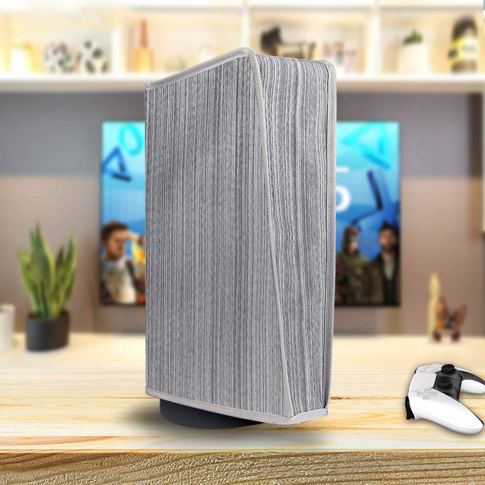 Dust Cover Anti Scratch Waterproof Dust-Proof Cover Sleeve for Playstation 5 Console Digital Edition and Regular Edition Console (Gray)