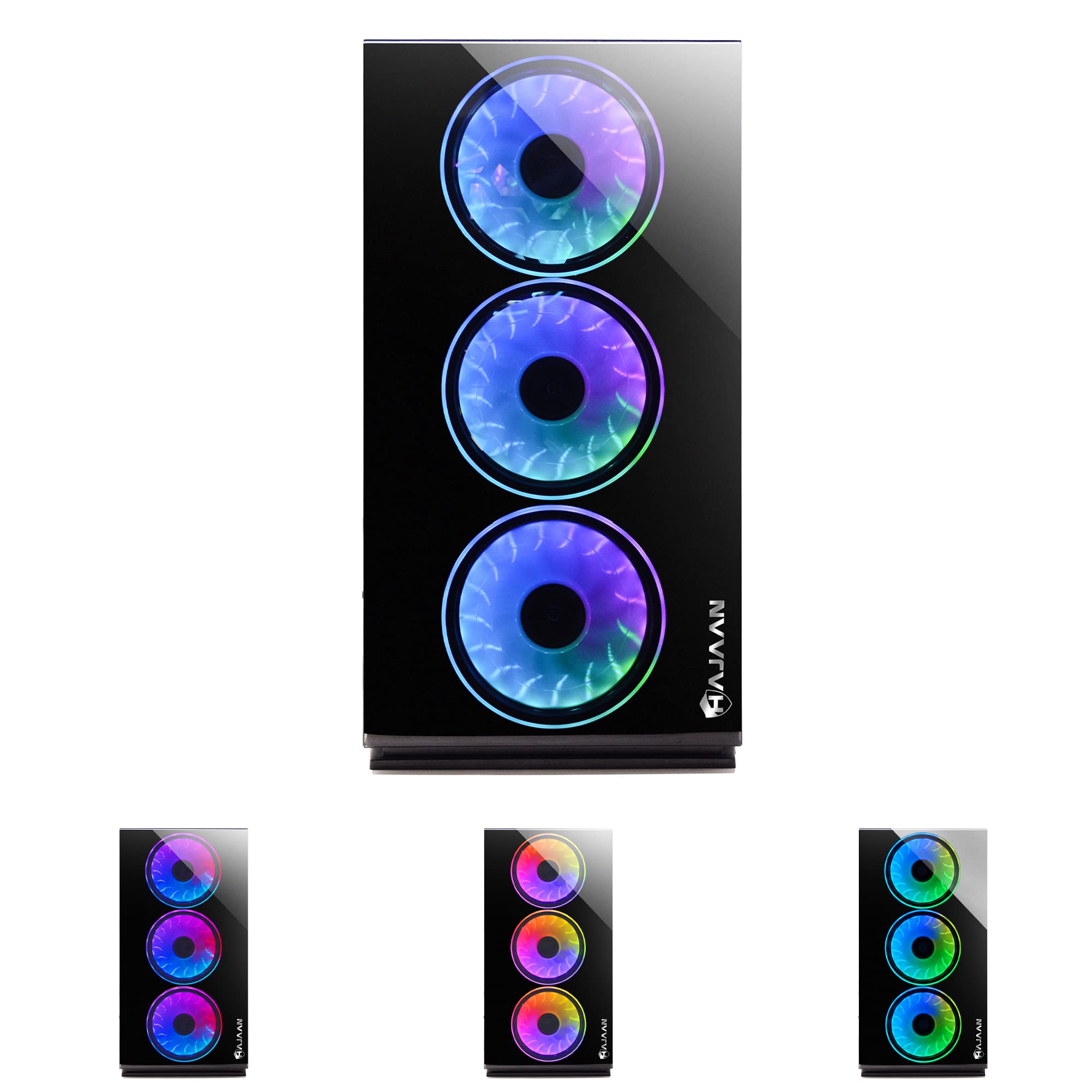HAJAAN Breeze Gaming Desktop Tower PC - Intel Core i3-10100F Processor 3.6GHz, AMD RX 550 4GB, 16GB DDR4 RAM, 2TB SSD, WiFi Windows 11 Pro