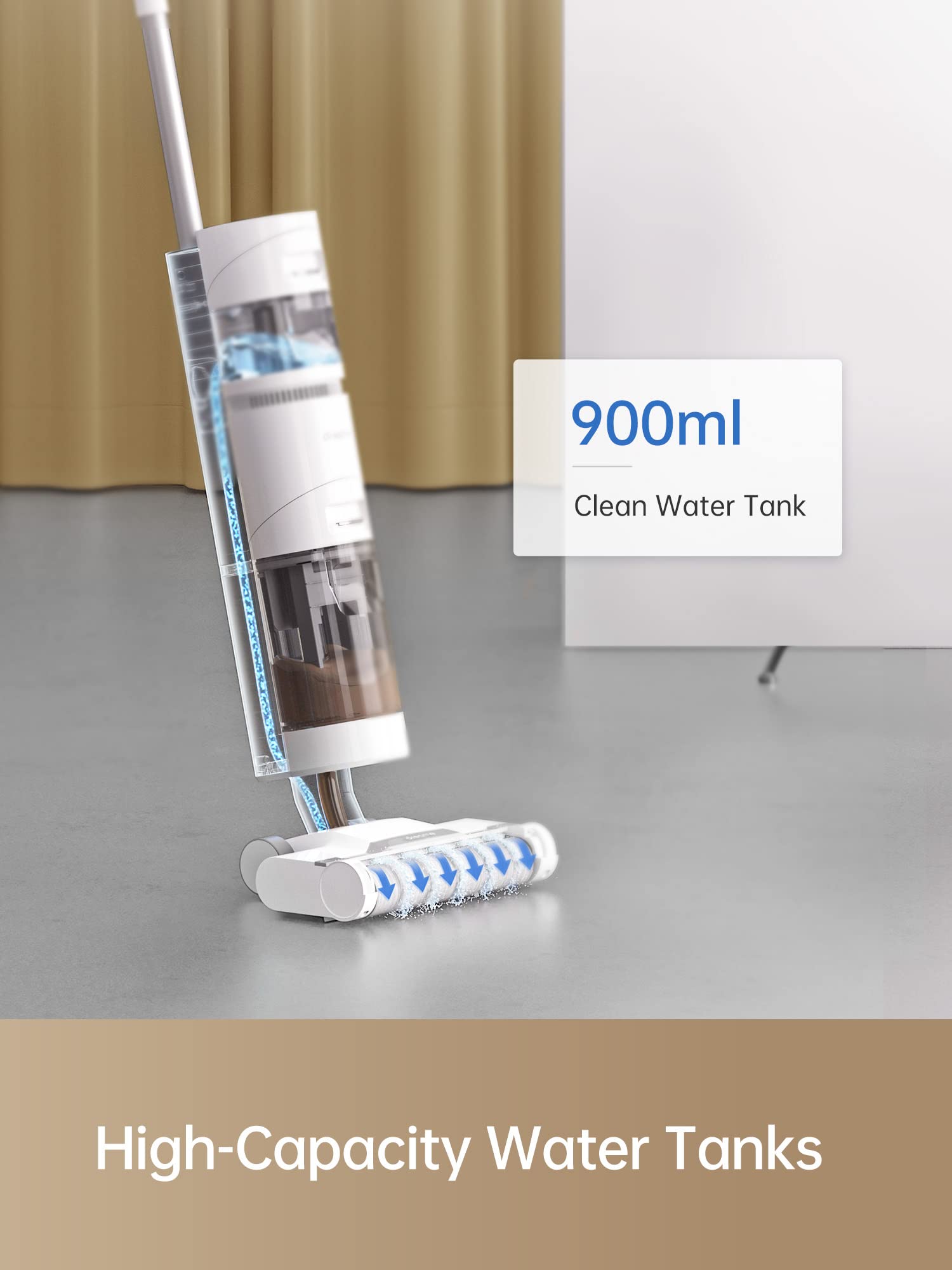 Dreametech H11 Wet Dry Vacuum and Mop, Powerful Hard Floor Cleaner, One-Step Self Cleaning Vacuum Cleaner, Great for Sticky Messes