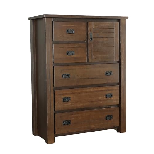 Progressive Furniture Trestlewood Chest, 40" x 18" x 52" H, Brown