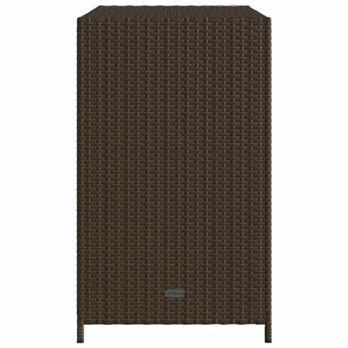 loibinfen Wicker Outdoor Storage Cabinet with Two Doors, Freestanding Outdoor Patio Storage Unit, Rattan Deck Box, Brown 32.7"x17.7"x29.9" Poly Rattan, -83