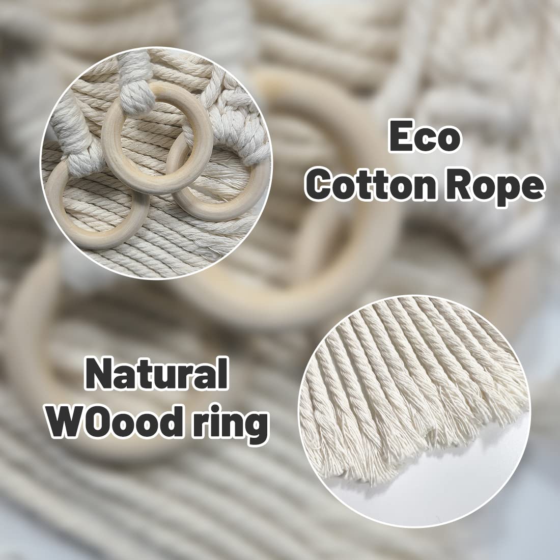 ROPECUBE Hanging Stuffed Animal Hammock, Handmade Stuffed Animal Storage Organizer With Boho Macrame Style, Corner Plush Toys Storage Organizer for Nursery Kid Room Playroom