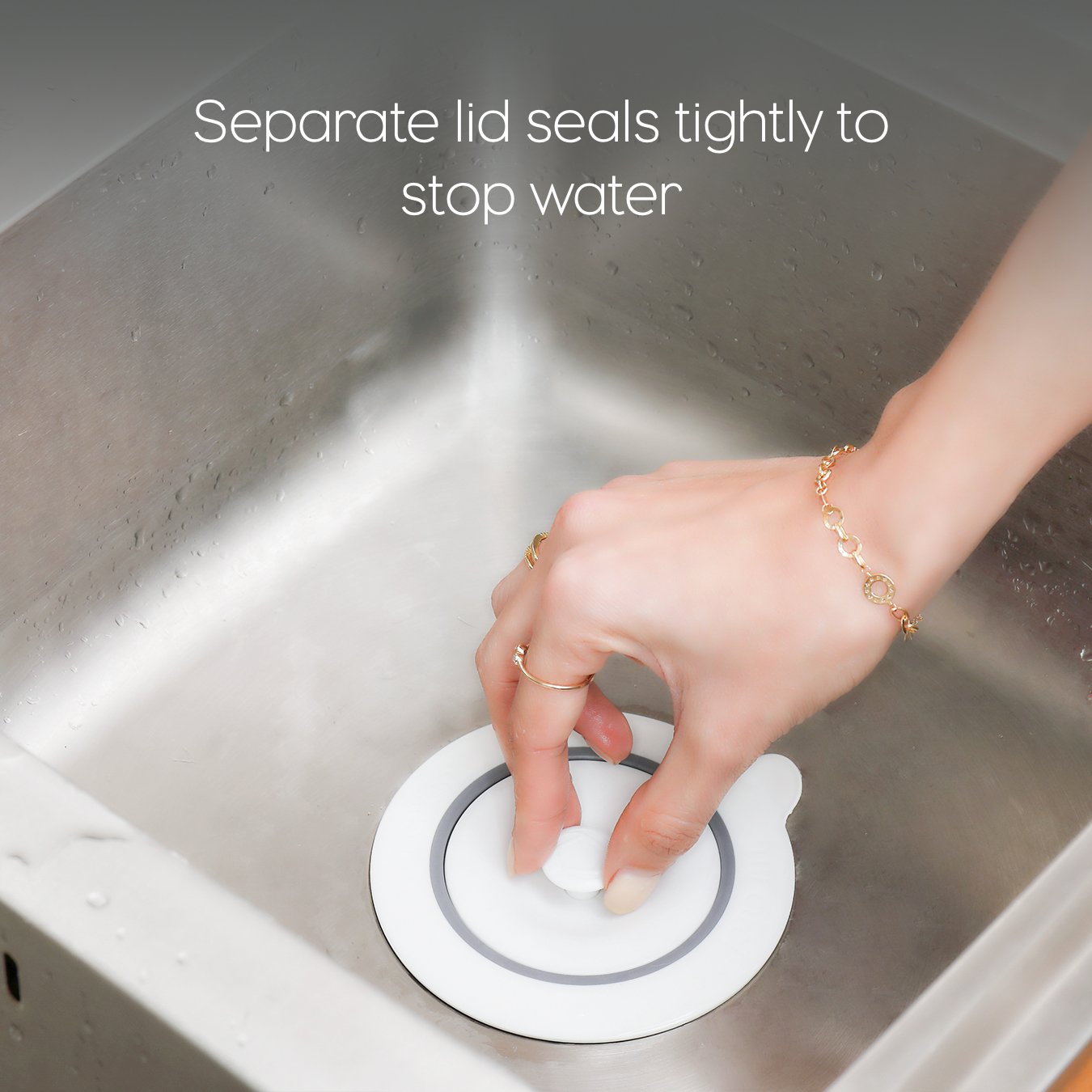 Full Circle Sinksational Sink Strainer with Stopper, Green