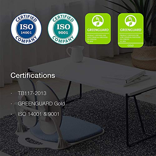 Duorest Folding Floor Chair, Sponge Seat, System with Twin Backrests, Maintain Posture and Comfort, Ergonomic for Home and Office, Mediation Reading Gaming Stadium [Leaf Blue]