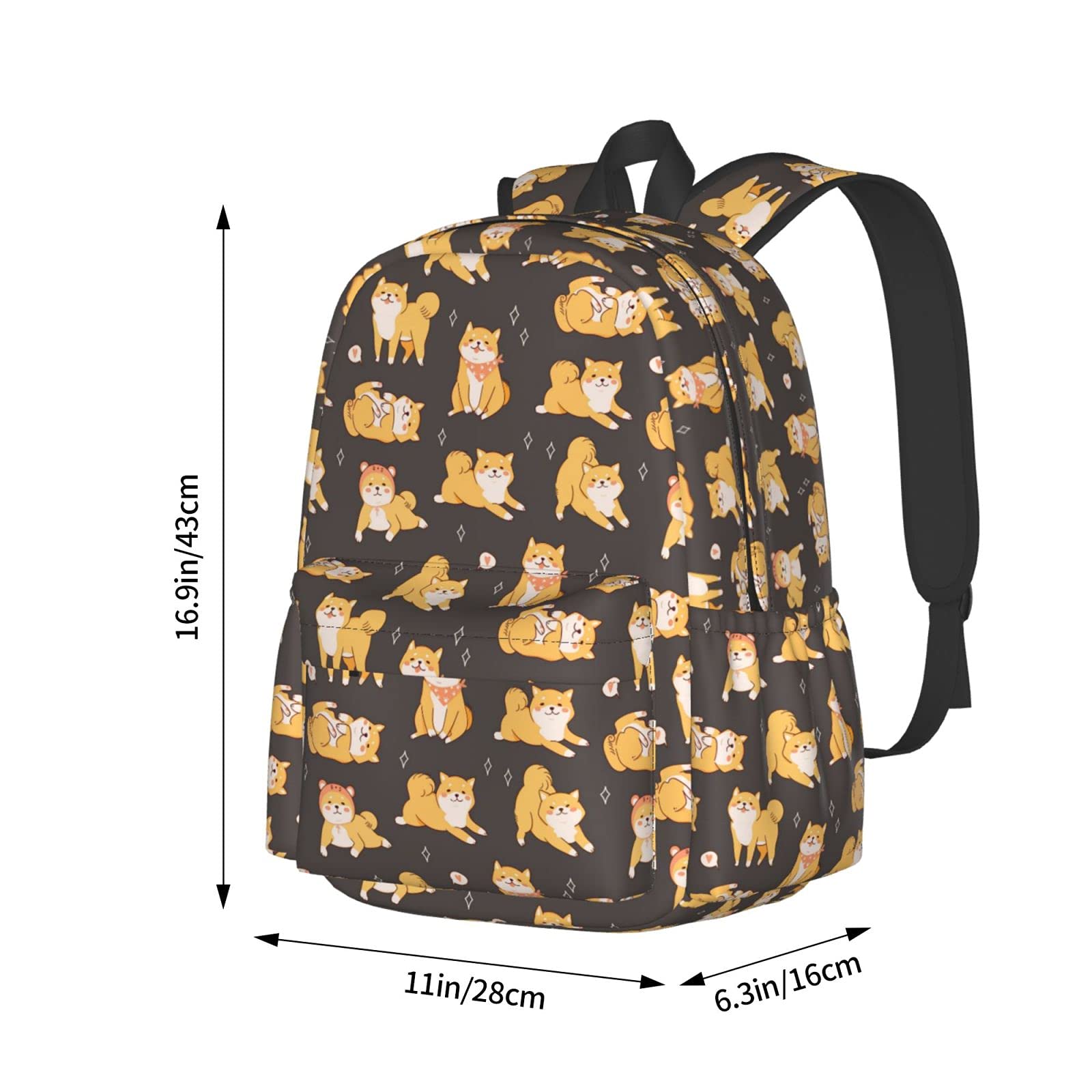 FeHuew 17 Inch Backpack Cute Dogs Shiba Inu Laptop Backpack School Bookbag Shoulder Bag Casual Daypack